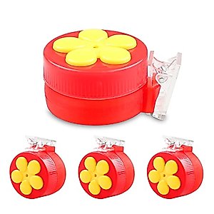 PiiSheou 4 Pack Handheld Hummingbird Feeders, Mini Plastic Window Hummingbird Feeders with Clips for Hummingbird House,Flowerpot,Tree Branch
