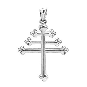 Religious Jewelry Solid 925 Sterling Silver High Polish Maronite Cross Pendant