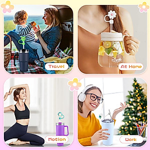 10pcs Straw Cover Cap for Stanley Cup 30&40 Oz, Tumbler Shape Straw Lids Silicone Straw Topper Straw Tips Cover Reusable Straw Plugs Soft Cute Straw Dispenser Tips for 8-10 mm Stanley Cups Straws