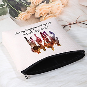 POFULL Tinman Movie Inspired Gifts Its Not Where You Go But Who You Meet Zipper Pouch Bag Dorothy Ruby Inspired Gift (Its Not Where You Go bag)