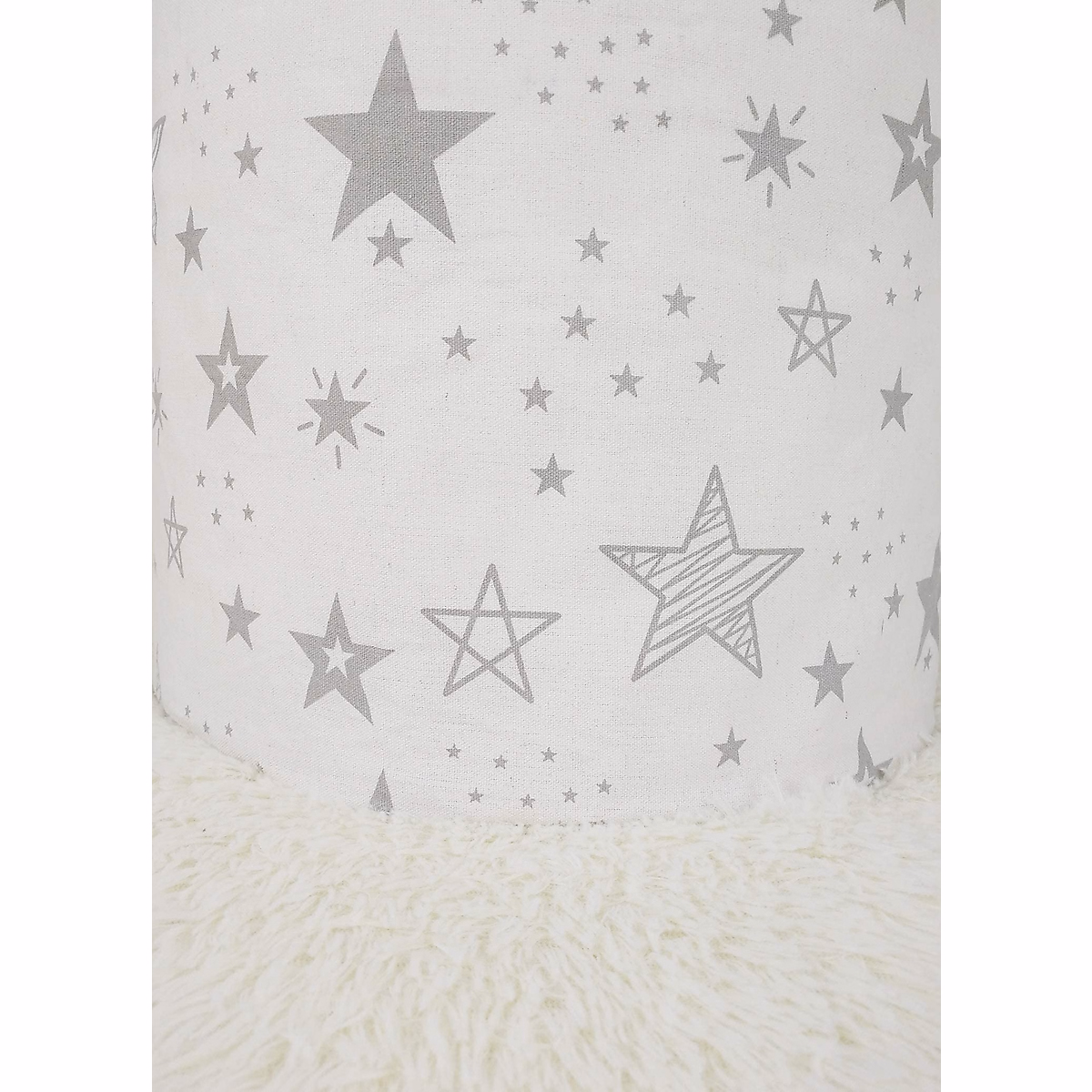 ACMUUNI 19.7" Round Canvas Large Clothes Basket Laundry Hamper with Handles,Waterproof Cotton Storage Organizer Perfect for Kids Boys Girls Toys Room, Bedroom, Nursery,Home,Gift Basket(Grey Star)