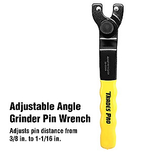 Tradespro Adjustable Angle Grinder Pin Wrench - 830250, Yellow,black