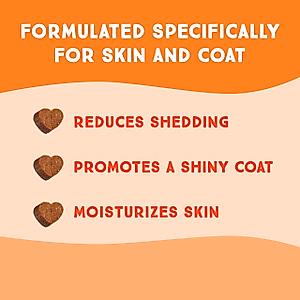 SuchGood Skin and Coat Dog Treats - 70 Count Advanced Omega Skin and Coat Support Chews for All Breed Sizes, Premium Salmon and Flaxseed Oil for Dogs - (Chicken Flavor, 2 Pack)