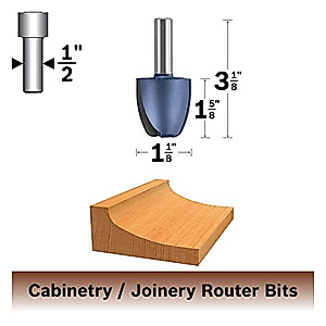 BOSCH 85708M 1-1/8 In. x 1-5/8 In. Carbide Tipped Cove Vertical Raised Panel Bit