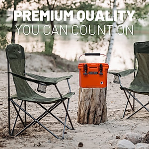CAMP-ZERO 10L-10.6 Quart Portable Hard Cooler Ice Chest, Perfect for Drinks, Lunch, Beach, Picnics, Boating, Camping and Travel with 2 Molded-in Cup Holders and Folding Aluminum Handle