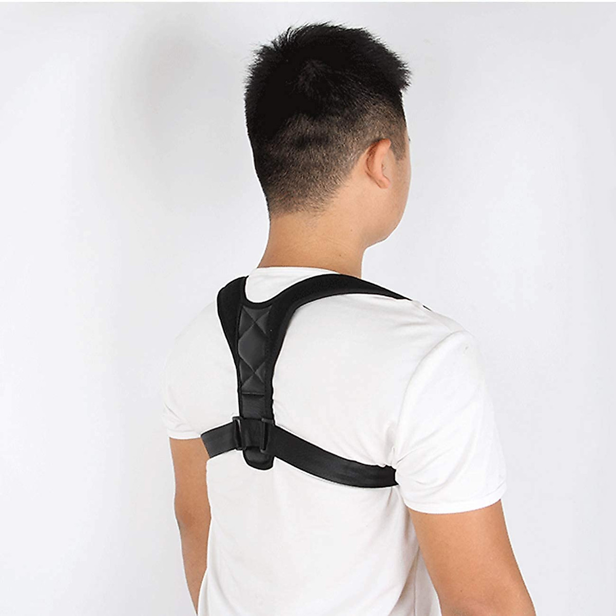 Posture Corrector, Ergonomic Back Straightener Brace for Men and Women for Clavicle Support and Providing Pain Relief from Neck, Back and Shoulder (Black)