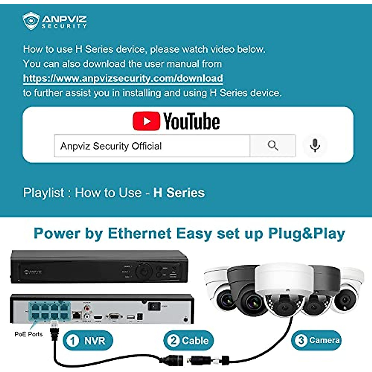 Anpviz 4MP PoE IP Bullet Camera with Microphone/Audio, IP Security Camera Outdoor Indoor, Night Vision 65ft, Waterproof IP66, 108° Wide Angle 2.8mm Lens, 24/7 Recording