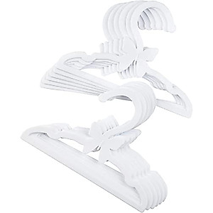 Doll Clothes Hangers for American 18" Girl Dolls - Set of 24 Unique Pink and White Butterfly Wardrobe Hangers- Holds Accessories, Sets, Shirts, Jackets, Pants, Dresses, Gifts for Girls Kids Birthday