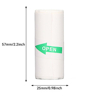 Keebgyy Mini Sticker Receipt Printer Portable Pocket Printer Thermal Inkless Printing Paper Including 5 Rolls for Photo Journal Notes 57x25mm Adhesive Thermal Paper (10 Rolls)