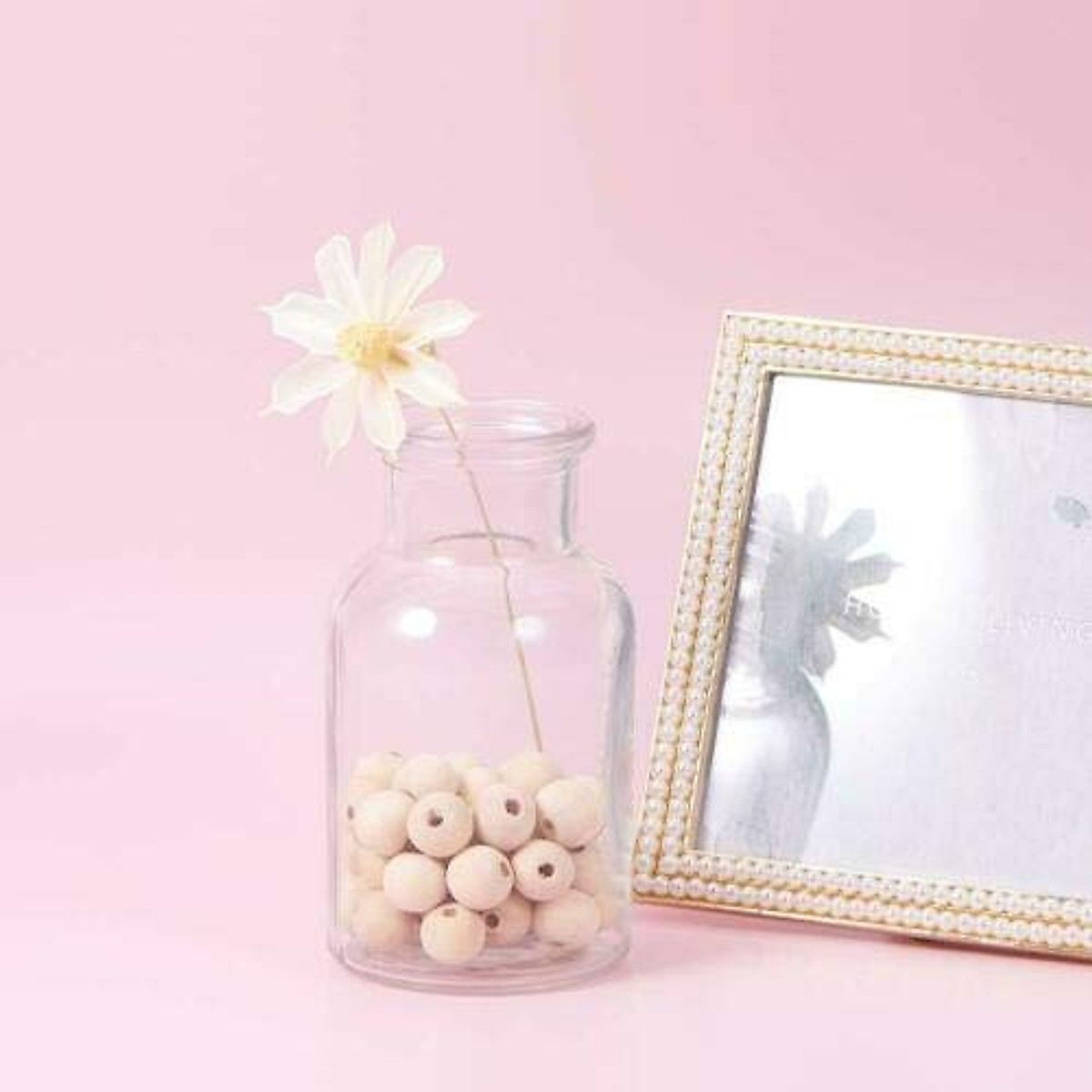 hesmartly 300Pcs 12mm Wood Beads Round Wooden Spacer Beads Unfinished Natural Wood Loose Beads