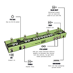 VALETON Dapper Bass DI Preamp Stage Session Gigging Gear Multi-Effects Pedal