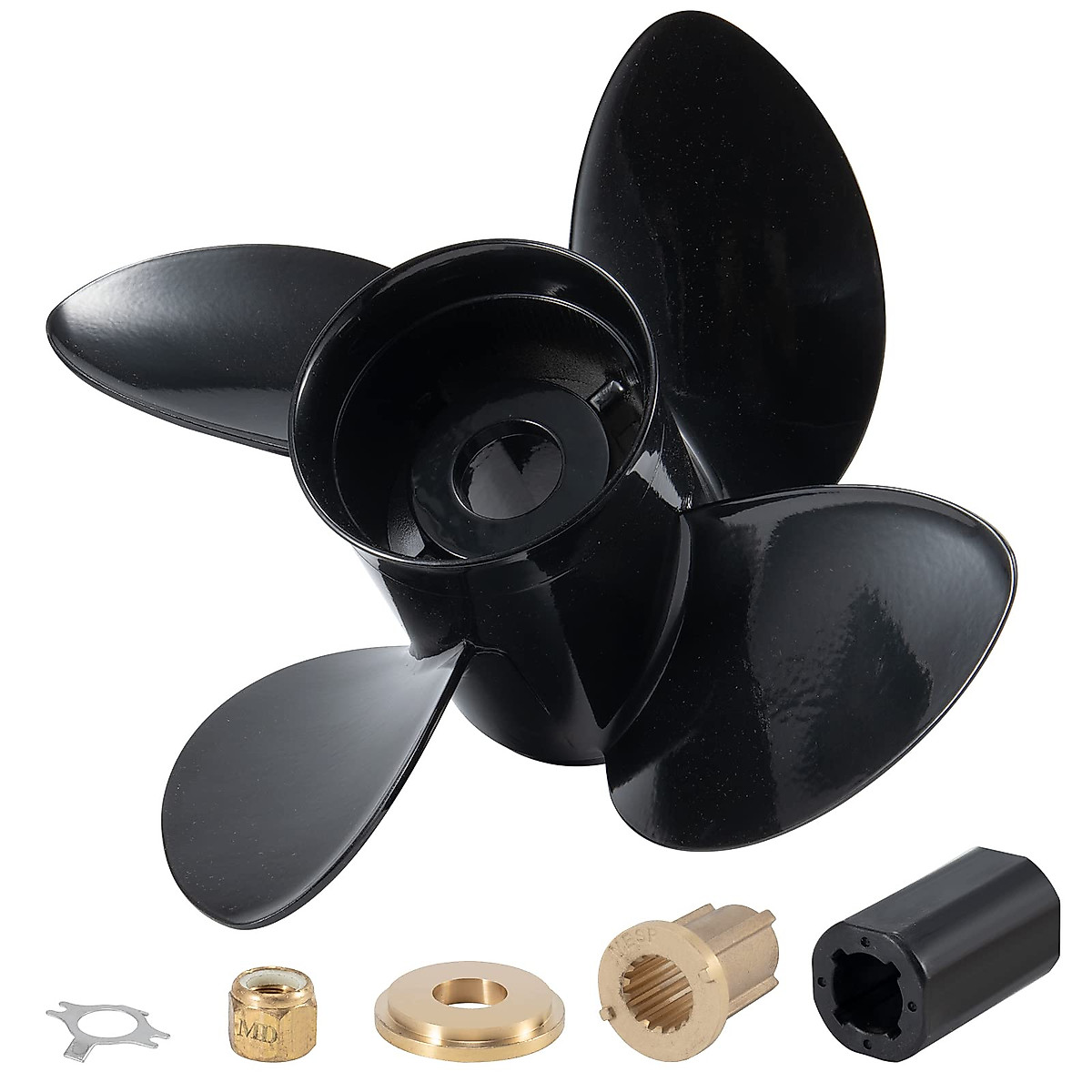 YOUNG PROPS 48-8M0084495 14 x 19 (Hub Kits Included) Upgrade Aluminum Boat Propeller for Mercury Engines 135-300HP 2 & 4-Stroke Outboards, Mercruiser Alpha &Bravo ONE,4 Blades 15Spline Tooth RH
