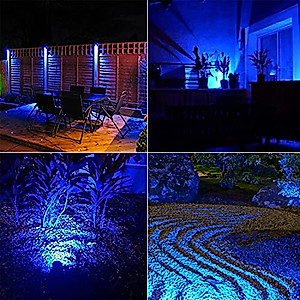 T-SUN Blue Solar Spot Lights Outdoor, LED Solar Landscape Spotlights Waterproof Auto Turn ON/Off Solar Lights Adjustable Solar Garde Lights for Tree, Patio, Yard, Driveway, Pool Area(Blue-2 Pack)
