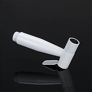 MINJING Bidet Faucet, Single Cold Hand Held Toilet Bidet Sprayer White Paint Stainless Steel Solid Brass Valve Bidet Faucet Shower Douche Kit,A Set