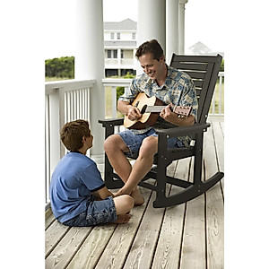 BRIOPAWS Outdoor Rocking Chairs | Set of 2 | Porch Rockers | HDPE Plastic| Black | Oversized | Patio Rocker Chair | High Back | for Big Man | Weather Resistant | for Outside Deck Balcony Backyard
