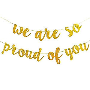 Glitter Graduation Banner Graduation Party Supplies We’re so Proud of You Glitter Burlap Sign Grad Garland Pennant Graduation Favors Decoration