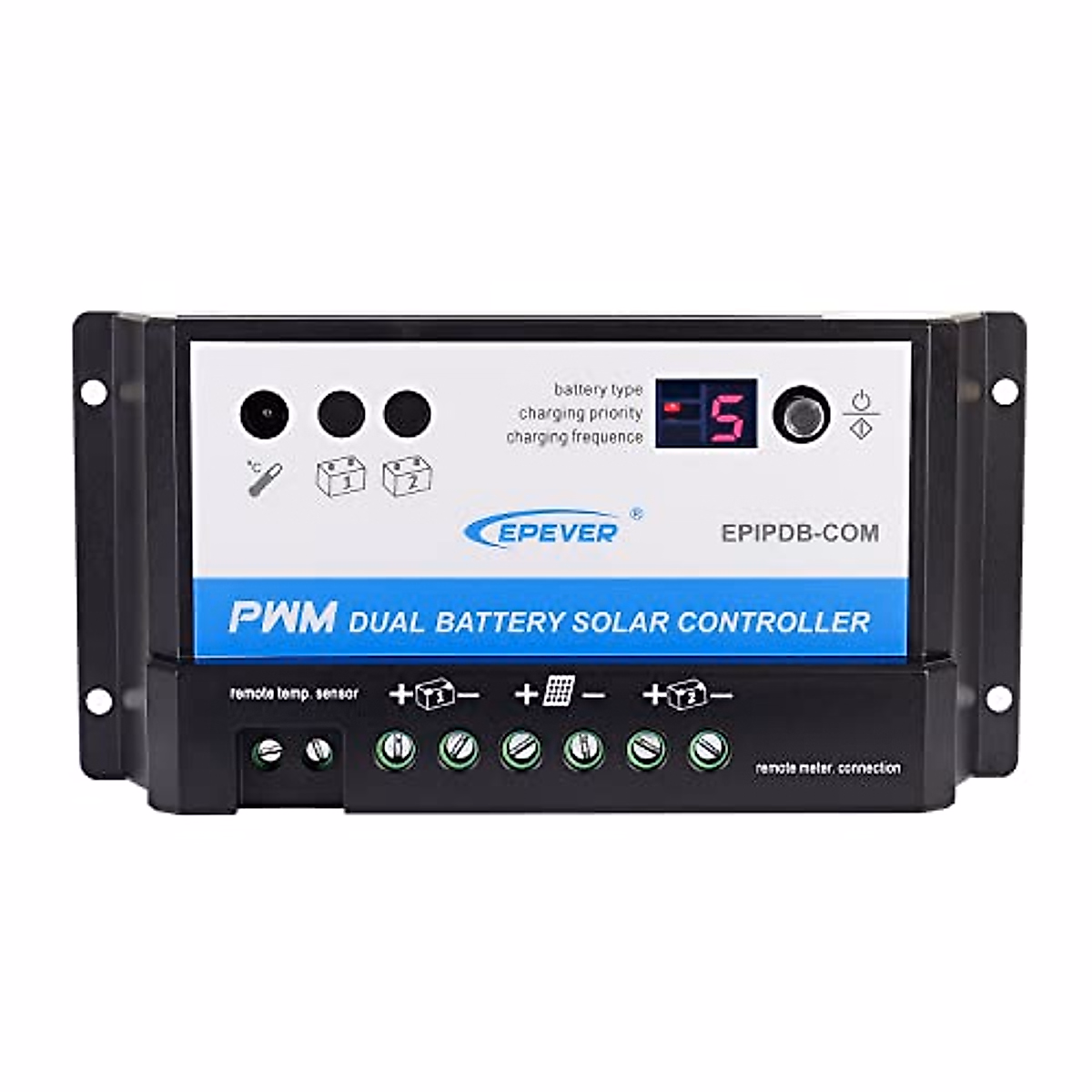 Dual Battery Solar Charge Controller 20A 12V 24V Duo-Battery Solar Controller for RVs Caravans and Boats