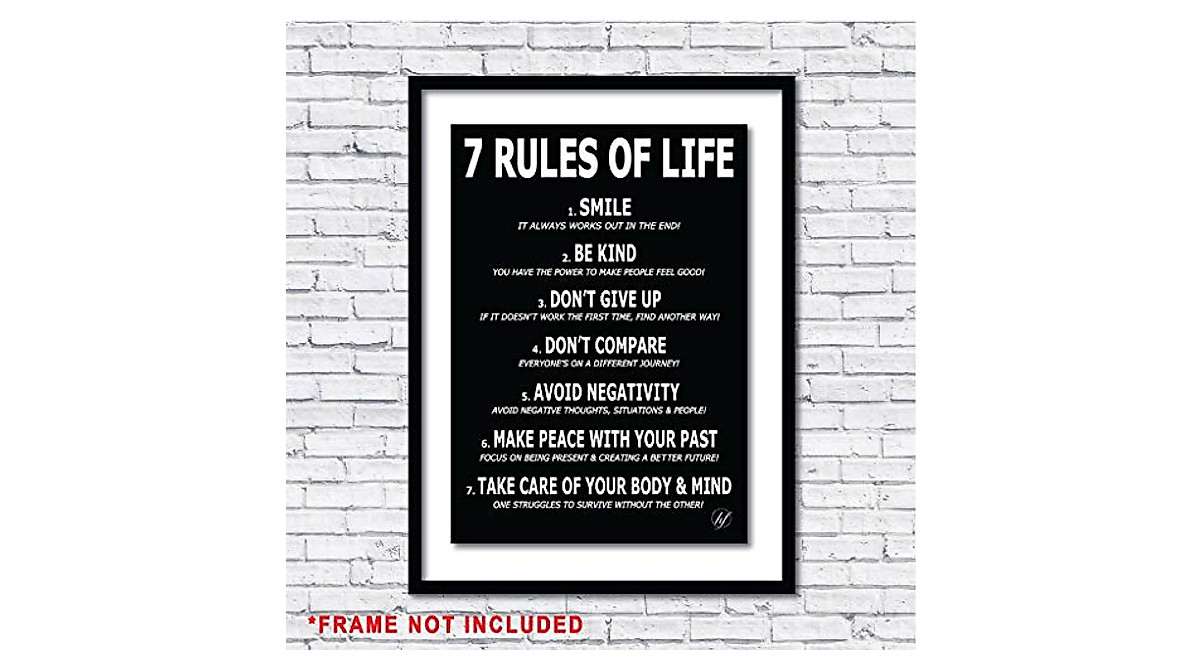 7 Rules of Life Motivational Poster – Inspire Growth & Success