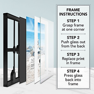 MANTELLO ESSENTIALS Black Picture Frame 11x14-8x10 Matted Space or 11x14 No Mat Space- Pack of 3 Picture Frames 11x14