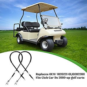 10L0L Golf Cart Brake Cable Set for Club Car DS 2000-up, 42inch Brake Cable Kits Suitable for Driver & Passenger Side, OEM# 102022101