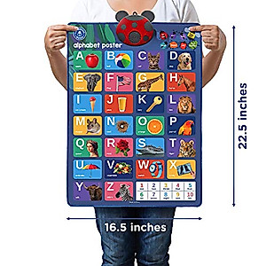 LEARNING BUGS Interactive ABC & 123s Talking Poster & Musical Wall Chart, Educational Toy for Toddlers