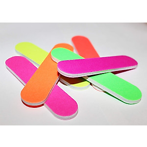 Colorful Neon Girly Mini Emery Board Nail Files (1 Dozen) ZMOI