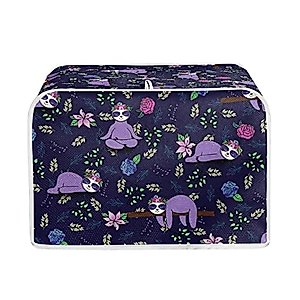 DISNIMO Sloth 2 Slice Toaster Cover, Kitchen Small Appliance Cover Fingerprint and Greasy Protection, Machine Washable Polyester Toaster Dustproof Cover