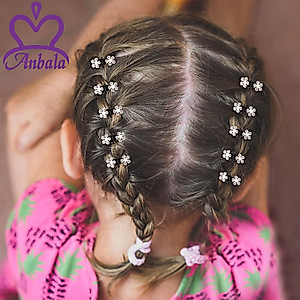 ANBALA Mini Claw Clips, 65pcs No-Slip Grip Jaw Clips Glitter Teeth Clips Rhinestone Metal Clamps Mix Colored Flower Hair Accessories for Women Girls