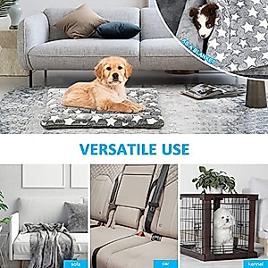 Kigmmro Dog Bed Mat, Reversible Dog Crate Pad for Medium Small Dogs, Machine Washable Pet Bed Pad for 22-inch Kennel, Portable and Soft Pet Bed Mat