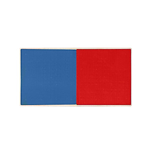 Wood Designs Time-2-Play Montessori Play Table, Reactangular Birch Plywood Red & Blue Lego Compatible Building Blocks Table Built-in Storage with Wheels for Kids [18”-29” Adjustable Legs]