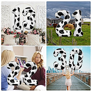 YFHVJTKO 40 Inch Cow Number 11 Foil Balloons 11 Celebration Decorations for Happy 11th Birthday Party Wedding Bridal Shower Engagement Photo Shoot Anniversary Decoration, Number 11 Black White Balloon