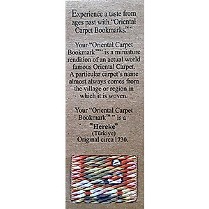 Oriental Carpet Woven Fabric Bookmark - 6 Bookmark Design Collection - Beautiful, Elegant, Cloth Bookmarks! Best Gifts & Stocking Stuffers for Men,Women,Teachers & Librarians!