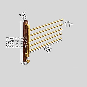IAN LAU Swing Towel Holder Bathroom Swivel Towel Bar Wall Mounted Rotating Towel Rack Space Aluminum 2/3/4/5Bar Bathroom Shelf (Size : 2 Bars)