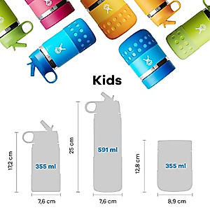 Hydro Flask 12 oz Kids Wide Mouth Straw Lid and Boot Canary