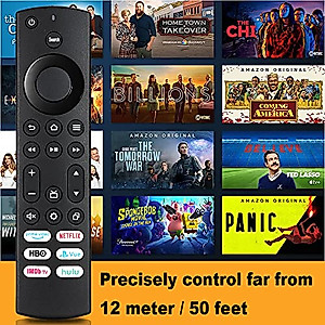 【Pack of 2】 AZMKIMI Remote Compatible with Toshiba Fire TVs and Insignia Fire TV Remote, with Prime Video, Netflix, HBO, Vue, ImdbTV and Hulu Shortcut Buttons
