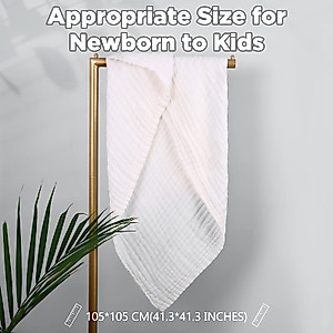 MUKIN Baby Bath Towels, Super Soft Cotton Receiving Blanket for Baby's Delicate Skin,2Pack Swaddle Blanket for Newborns Toddlers Boy Girl,Baby Registry as Shower (White+White)