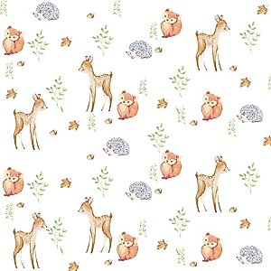 Junkin 10 Sheets Fawn Woodland Gift Wrap Wrapping Paper Folded Flat Baby Wrapping Paper Forest Animal Wrapping Paper Sheet for Boy Girl Birthday Baby Shower, 20 x 28 Inch