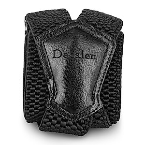 Decalen Mens Suspenders Very Strong Clips Heavy Duty Braces Big and Tall X Style (Black)