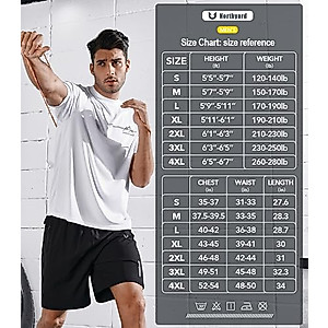 NORTHYARD Men's UPF 50+ UV Sun Protection Shirts SPF Quick Dry Short Sleeve T-Shirts for Active Hiking Fishing Swim White M