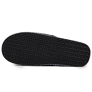 Lucky Brand Memory Foam Rubber Sole Scuff Bedroom Slipper, Comfy Men's Slippers, Indoor/Outdoor Mens House Slippers, Black/L