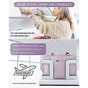 Large Travel Backpack for Women,Carry On Backpack,Expandable Airline Airplane Approved Weekender Backpack,Hiking Backpack,Laptop Backpack with USB Charging Port,Waterproof 40L Backpack, Lotus Pink