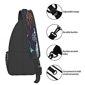 Ethnic Dream Catcher Chest Bag Sling Backpack Travel Hiking Daypack Casual Chest Bag for Men Women