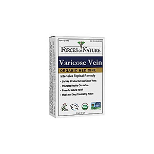 Forces of Nature Varicose Veins Treatment, Organic Homeopathic Medicine, 0.37 Fl Oz, Helps Shrink & Reduce Appearance of Cellulite, Varicose & Spider Veins, Promotes Healthy Vein Circulation