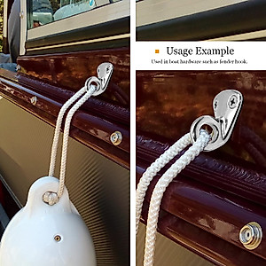 AMYSPORTS Outdoor Stainless Fender Hook Steel Hooks Wall Pad Eye Stainless Marine Hanger Hook Plate Hanging SUS316 4pcs