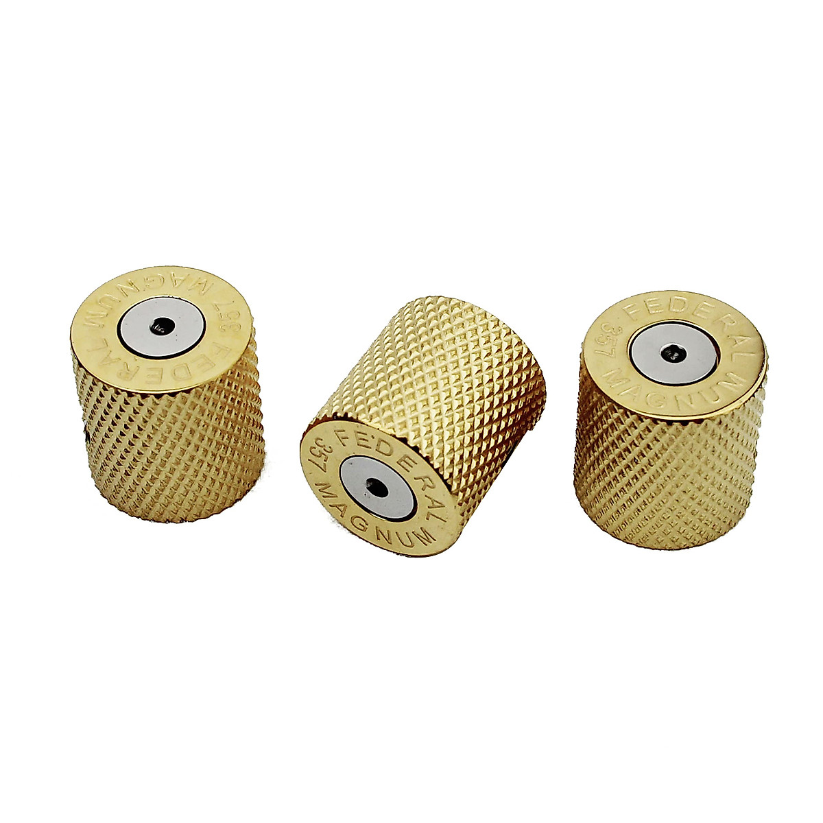 Guyker Guitar Knobs with 6mm Dia. Shaft Pots - Brass Bullet Case Style Tone and Volume Control Potentiometer Knob Replacement for Precision Electric Guitar or Bass (3 Piece, Golden)
