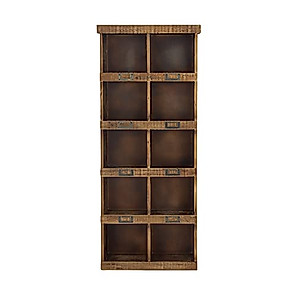 Deco 79 Wood 8 Cubbies Wall Shelf, 18" x 7" x 42", Brown