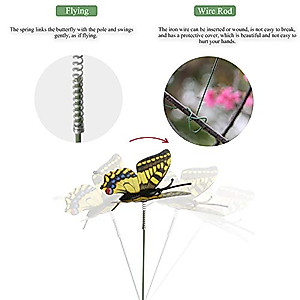 KEANVIK 25 Pcs Glowing Artificial Butterfly Decorative Garden Stakes for Outdoor Yard, Patio Plant Pot, Lawn and Home Decorative (25 Pcs Glowing Butterfly Stakes)