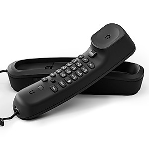 VTech CD1113 Trim style Telephone with Caller ID/Call Waiting, No AC Power Required, Easy-wall-mount, 13 Speed Dial Keys, Last Number Redial, Mute, Flash, Volume Control, Hearing Aid Compatible, Black