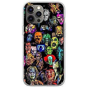 TASWUW Phone Case Compatible with iPhone 13 Mini Halloween Horror Collection Soft Silicone Shockproof TPU Protective Pure Clear Phone Cover Case