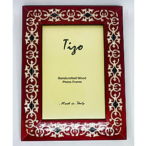 Tizo 4" X 6" Red Marakesh Wooden Frame, Made in Italy…